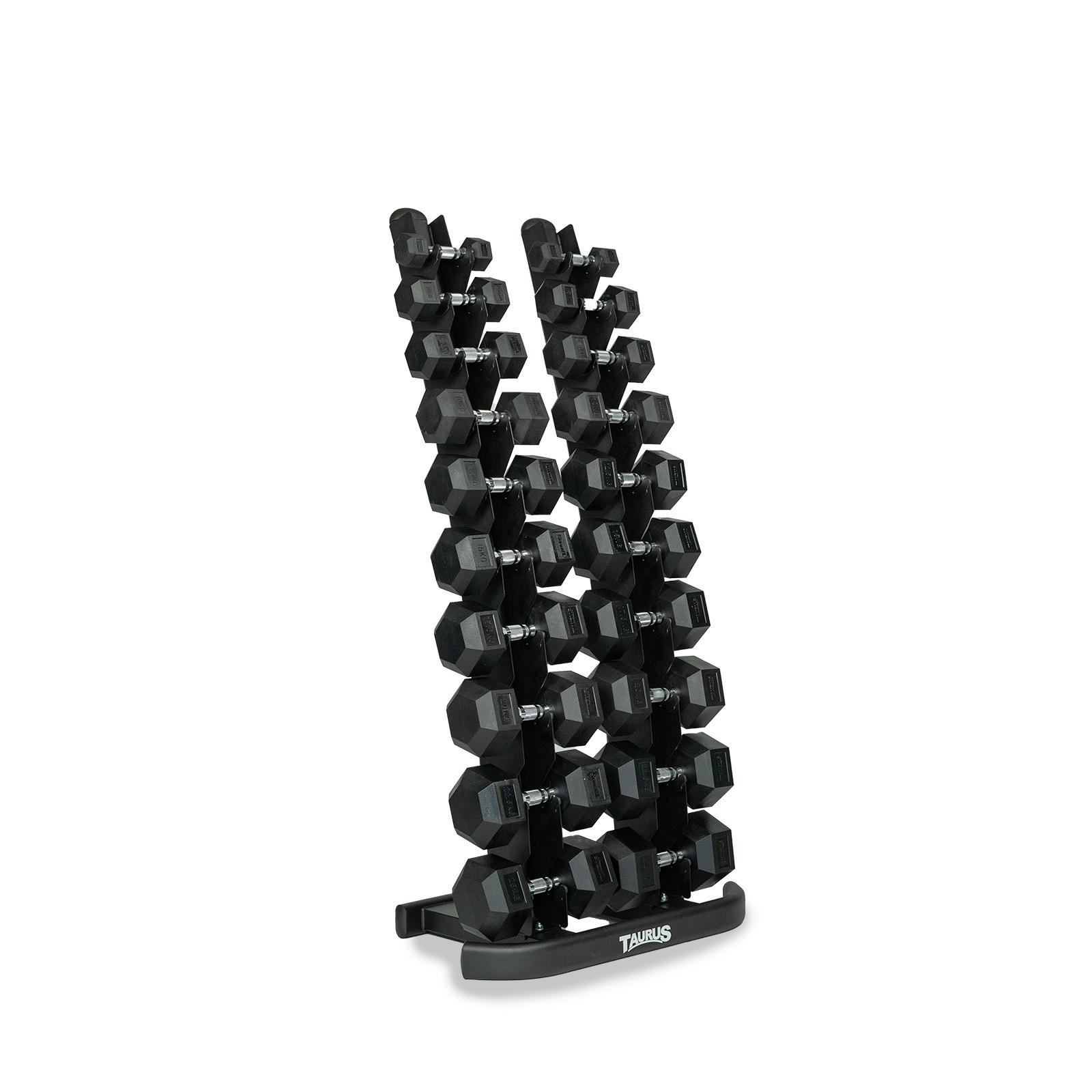 10 Pair Hex Dumbbell Set with Storage - Taurus Fitness
